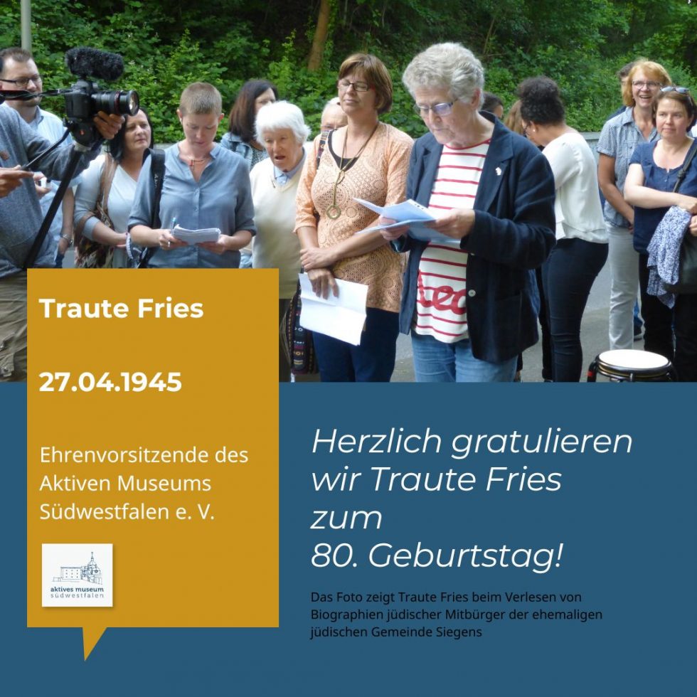 Traute Fries zum 80. Geburtstag – Aktives Museum Südwestfalen